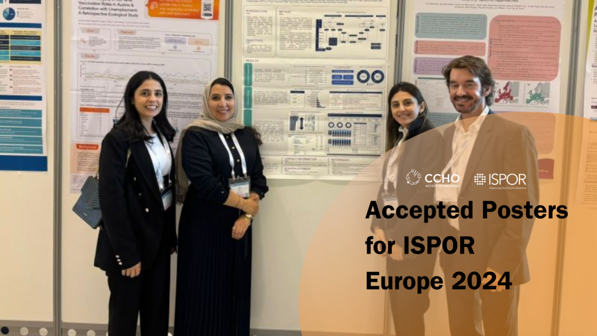 CCHO’s Accepted Posters for ISPOR Europe 2024 - CCHO - Access to Medicine